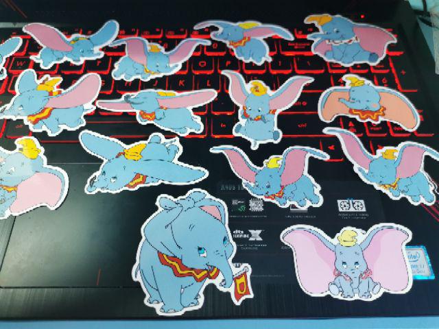 16 pcs Disney Cartoon Dumbo The Flying Elephant Waterproof Stickers ...