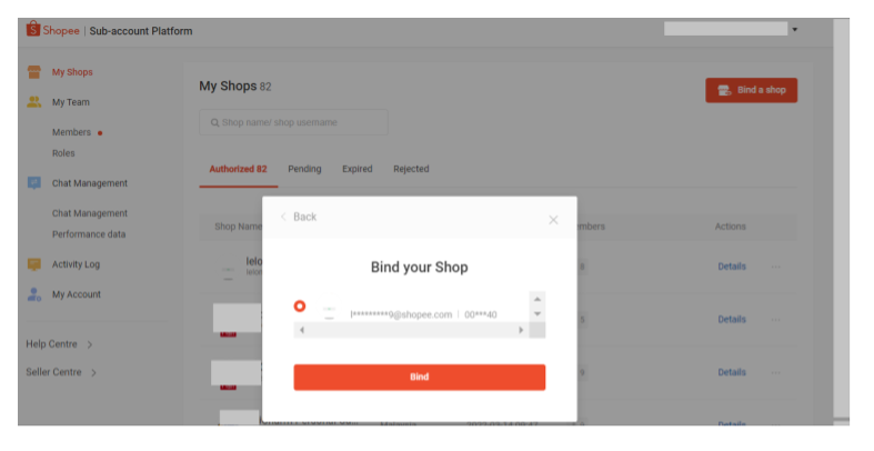 How to bind shops to the Main Account in Sub-Account Platform? | Shopee ...