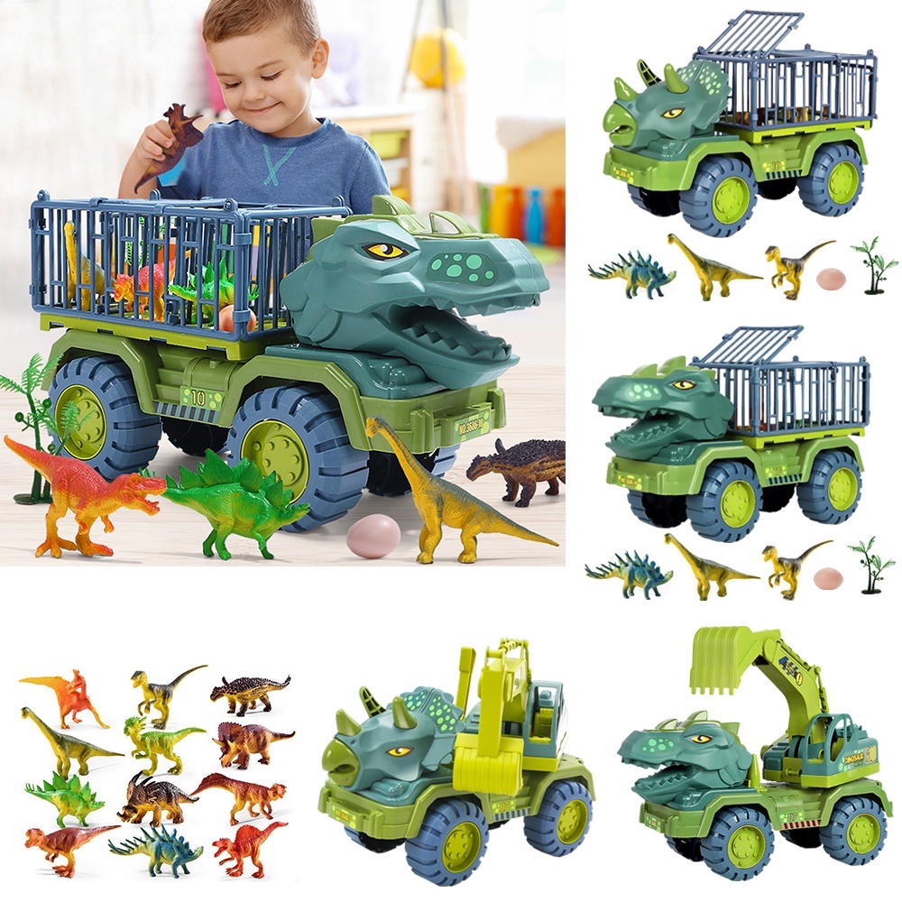 HYG Triceratops Tyrannosaurus Dinosaur Engineering Trucks Children's ...