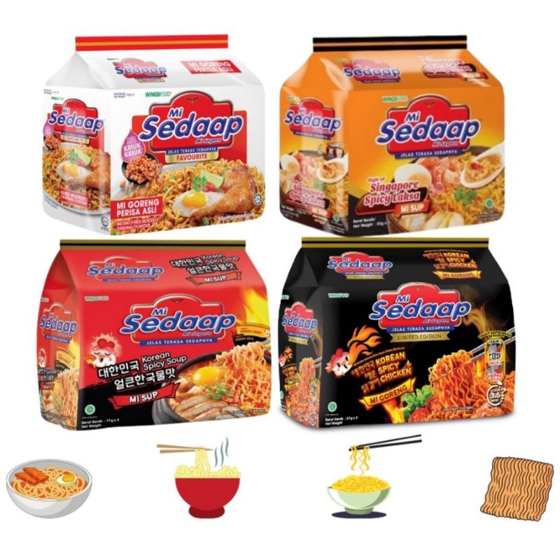 MI SEDAP GORENG & SOUP ASSORTED PERISA 77G ~ 83G x 5PACKS (BUNDLE ...