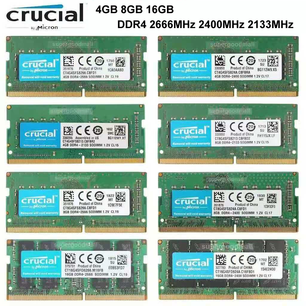 Crucial 4GB 8GB 16GB DDR4 2400Mhz 2666Mhz 2133Mhz 3200Mhz 1.2V 260Pin SODIMM Laptop Memory RAM ...