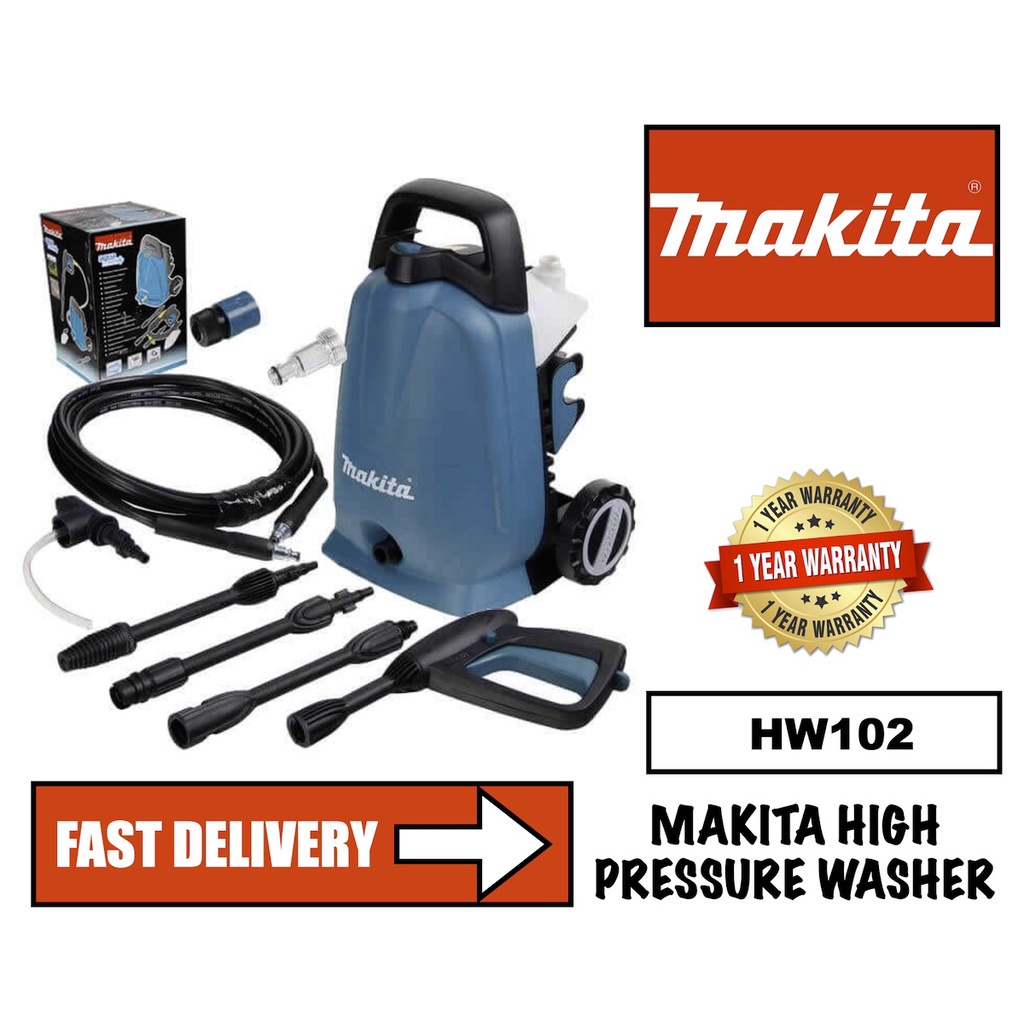 MAKITA HW102 Corded Portable High Pressure Washer 100Bar | Shopee Singapore