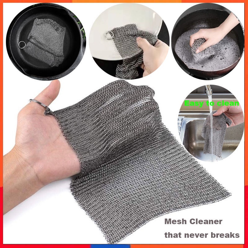 316 Cast Iron Cleaner Kitchen Rust Pot Pans Cleaning Scrubber Steel ...