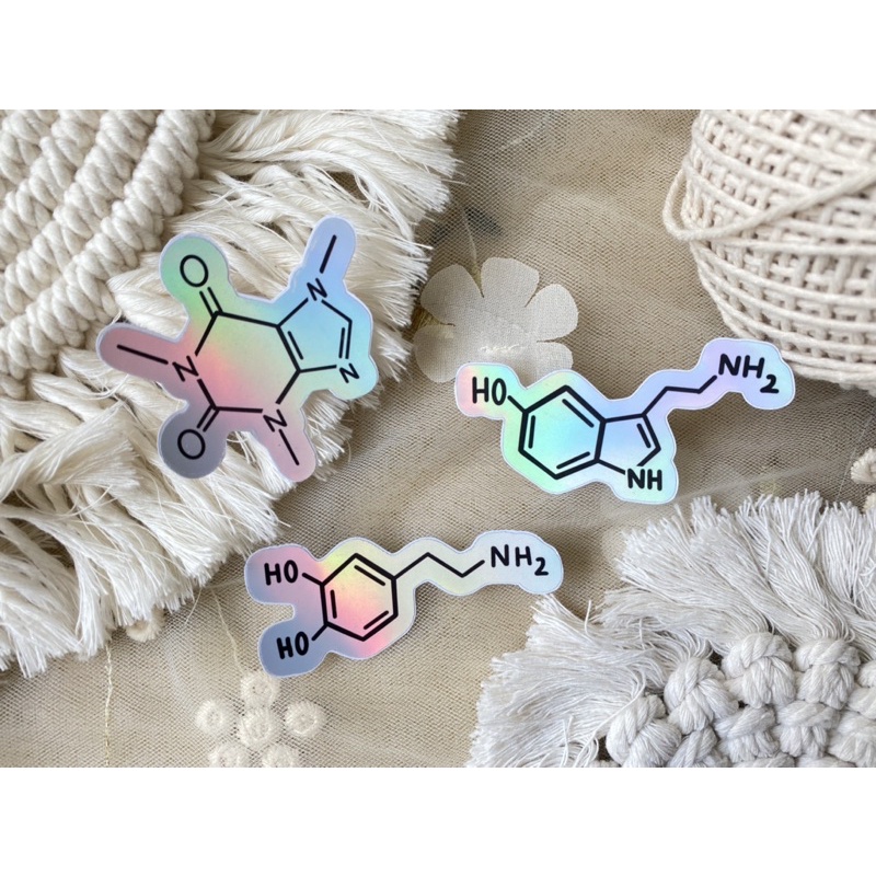 Chemistry stickers, holographic chemical stickers, Dopamine sticker ...