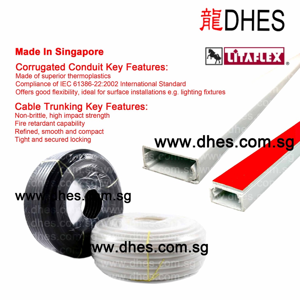 Litaflex Feema Fighter 1m uPVC Cable Compartment Snap On Trunking ...