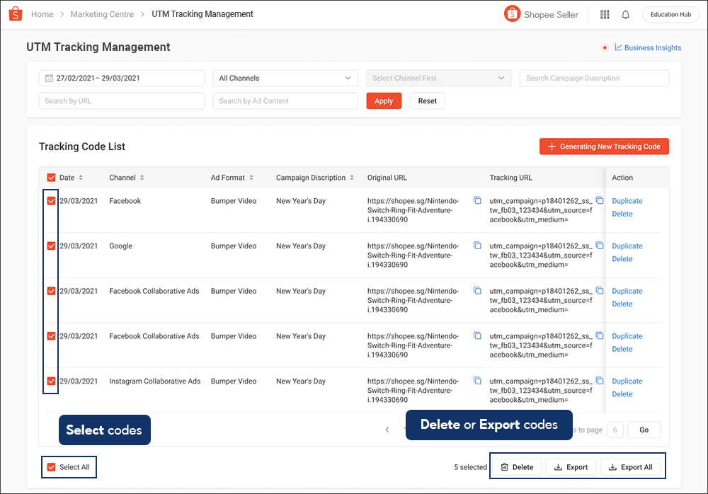 Managing UTM Tracking Codes | MY Seller Education [Shopee]