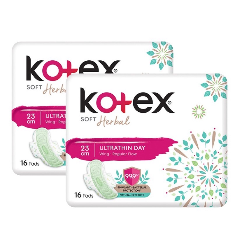 Kotex Soft Herbal Anti-Bacteria Ultrathin Wing Pads (23cm/28cm ...