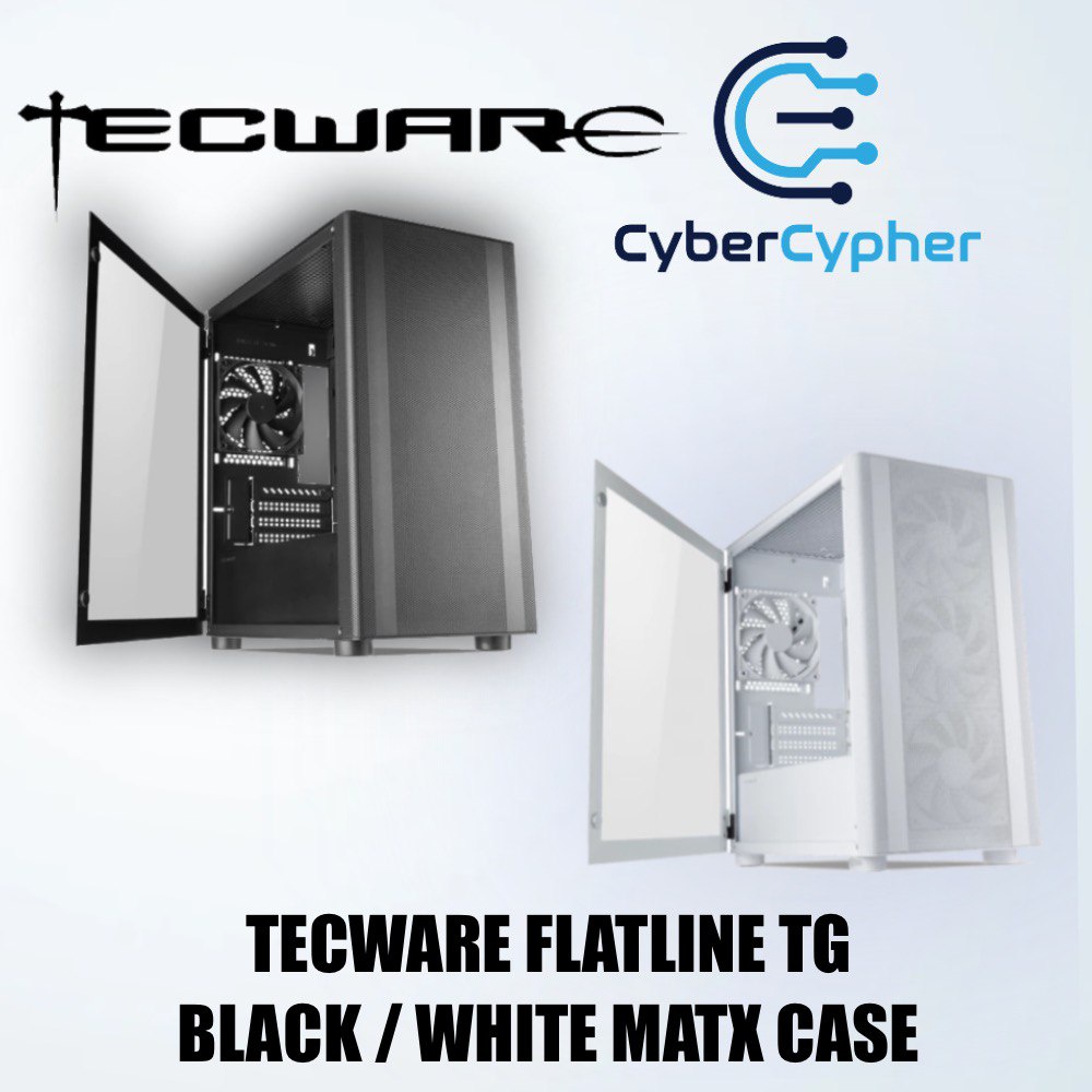 Tecware Flatline TG Black/White MATX PC Case Chassis | Shopee Singapore