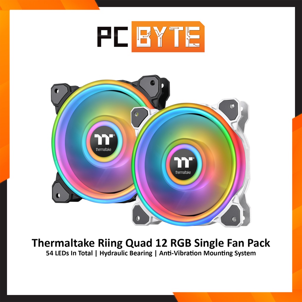 Thermaltake Riing Quad 12 RGB Single Fan Pack (54 LEDs In Total ...