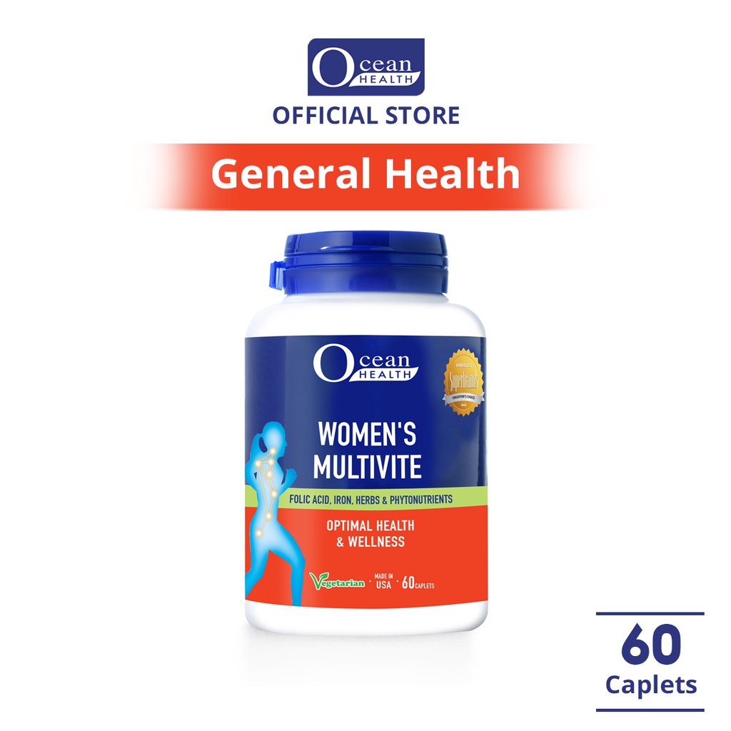 Women's Multivite (60s)- Ocean Health (With Folic Acid, Iron, Herbs ...