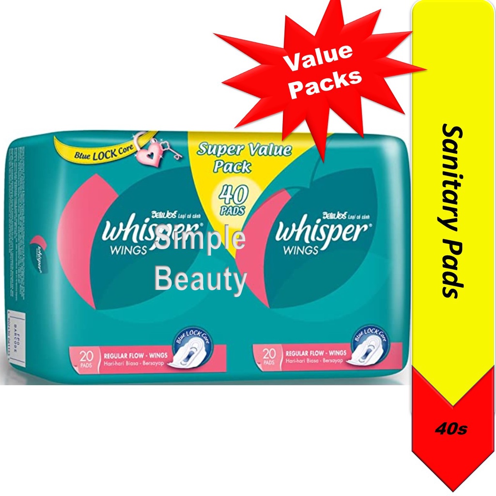 WHISPER WINGS REGULAR FLOW 40s | Shopee Singapore