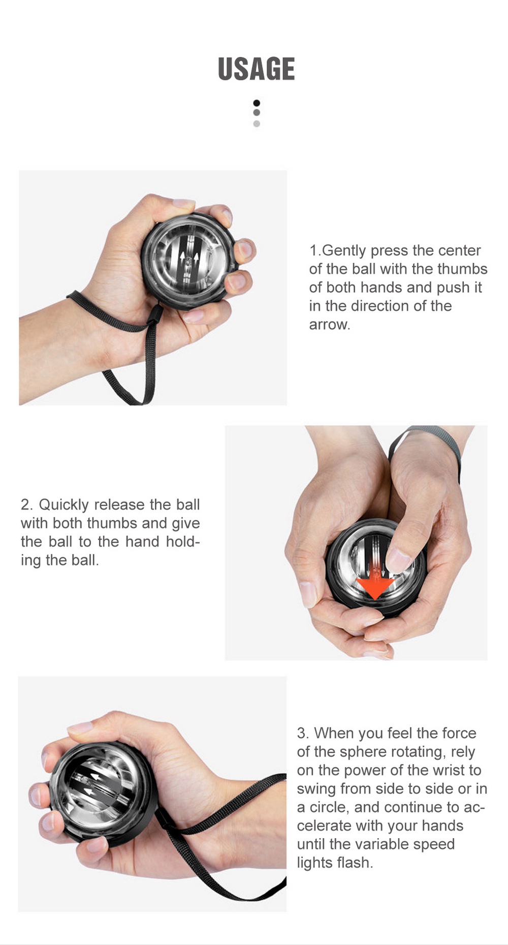 Hi5 Gyroball Wrist Ball Spinner Gyroscopic Hand Forearm Wrist Gyro Ball ...