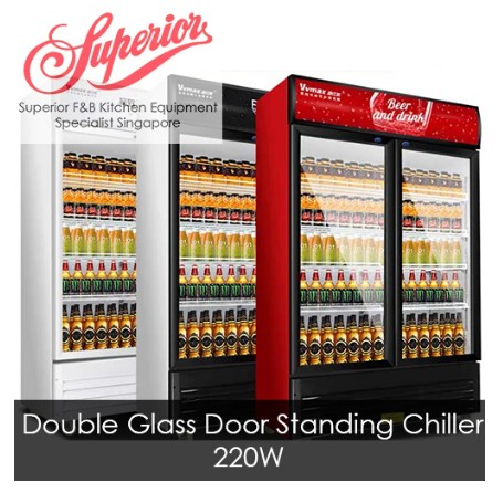 Double Glass Door Standing Chiller 688L | Shopee Singapore