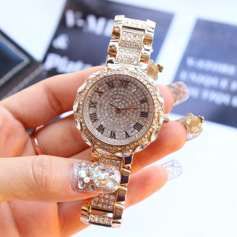 New Arrival Bling Diamond Watch Women's Luxury Stainless Steel Analog ...