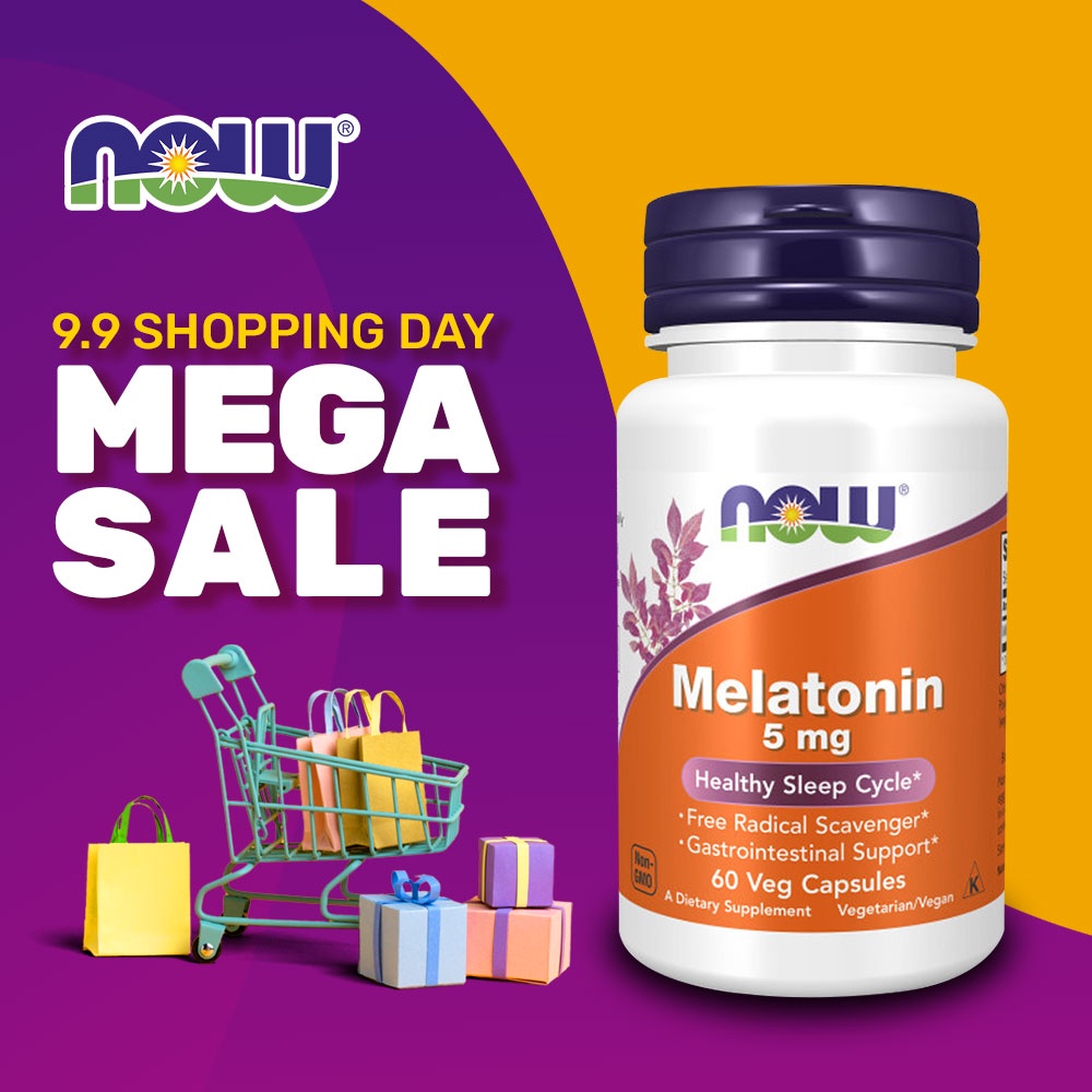 NOW Supplements, Melatonin 5 mg, Free Radical Scavenger, Healthy Sleep ...