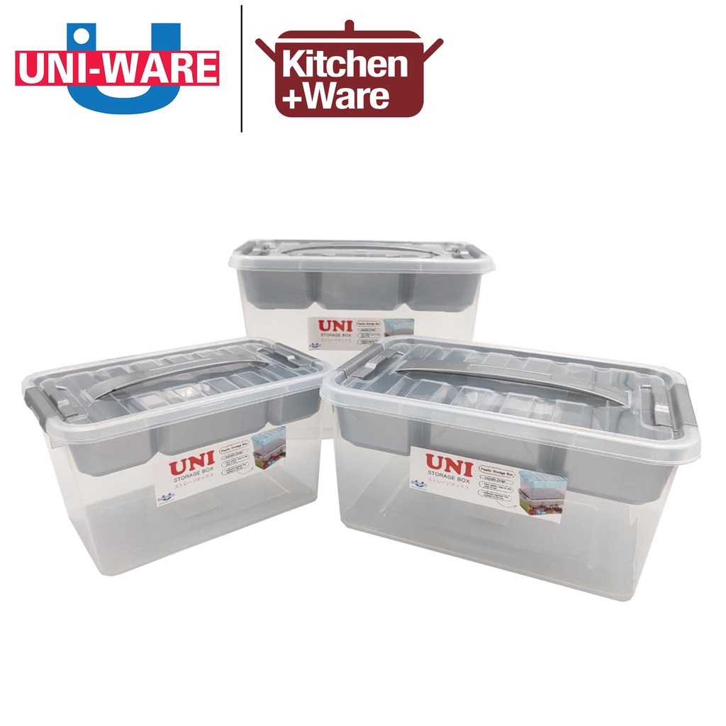 Uniware Plastic Box with Tray / Storage Box with Tray / S / M / L Boxes ...