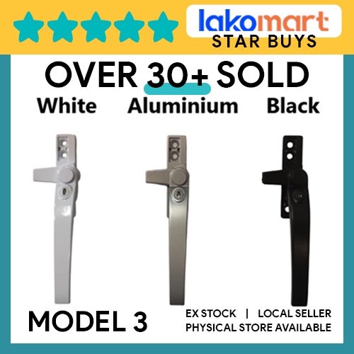 Window Lever Handle with Keylock Casement Window Key Lock (Black/ White ...