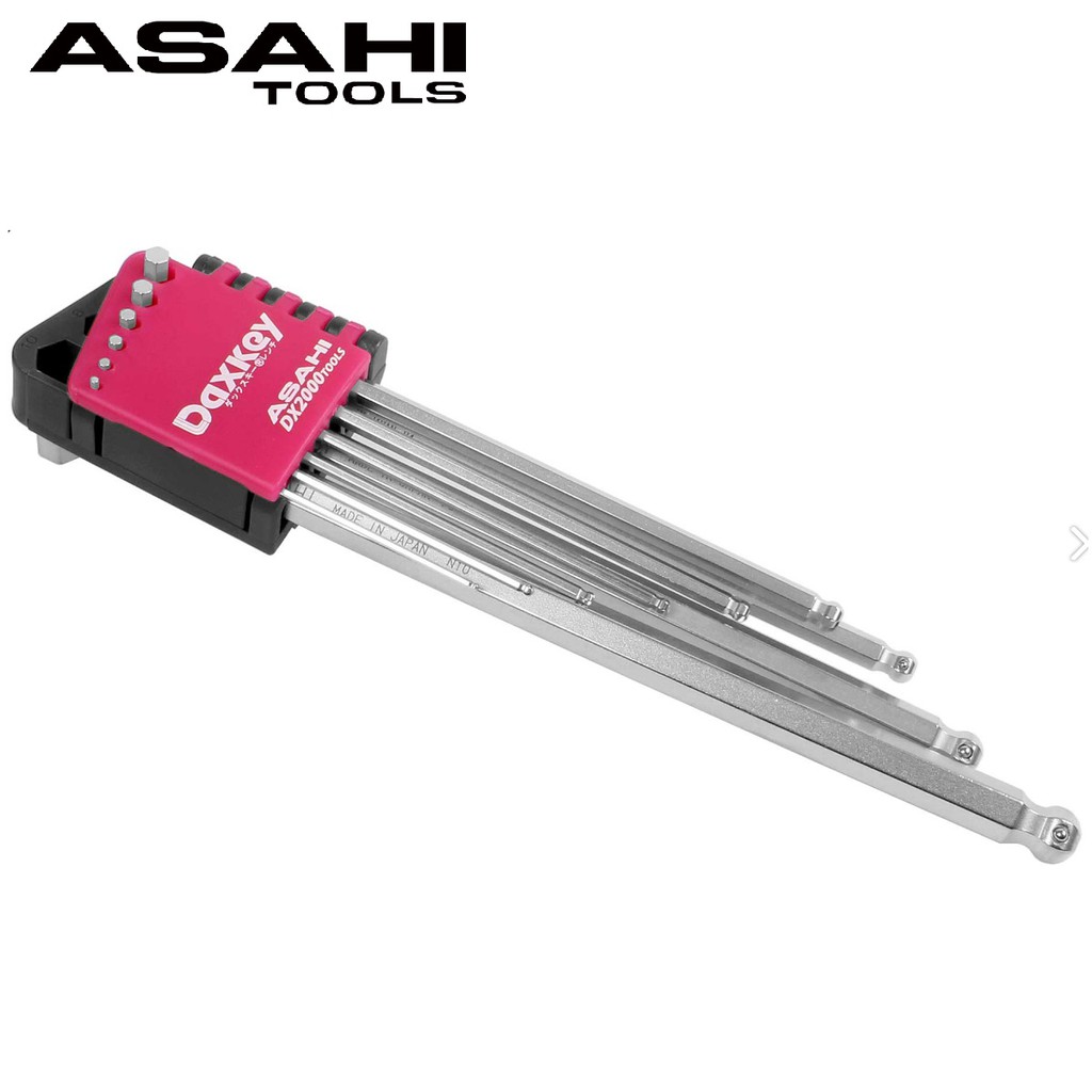 ASAHI 9pc Long Allen Wrench Key Set with Short Arm and Ball Catcher ...