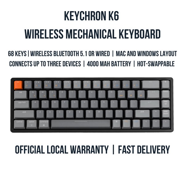 Keychron K6 Wireless Mechanical Keyboard | Shopee Singapore