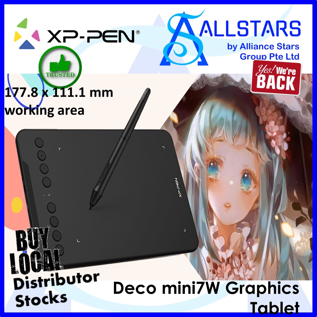 XP-Pen / XPPEN Deco Mini7W / Deco Mini 7 Wireless Graphics Drawing ... XP-Pen / XPPEN Deco Mini7W / Deco Mini 7 Wireless Graphics Drawing ...