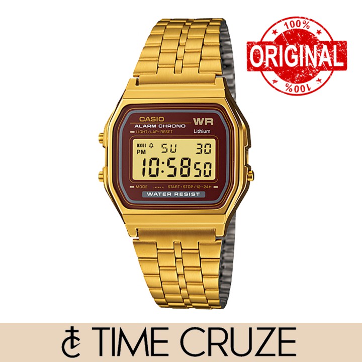 [Time Cruze] Casio A159 Vintage Adjustable Gold Tone Stainless Steel ...