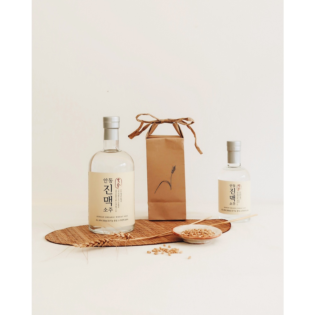 [MILLFUN] Korean Organic Wheat Jin Maek Soju (ABV 40%) - 200ml/(ABV 22% ...