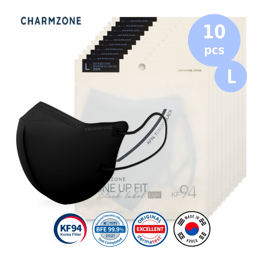 [Local Stock] CHARMZONE 2D Tone Up Fit Black Label Light KF94 masks 10 ...