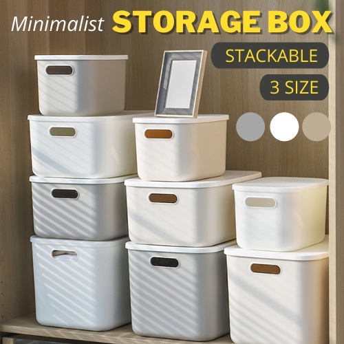 IMP HOUSE Japan Minimalist Stackable Plastic Storage Box with Lid Home ...