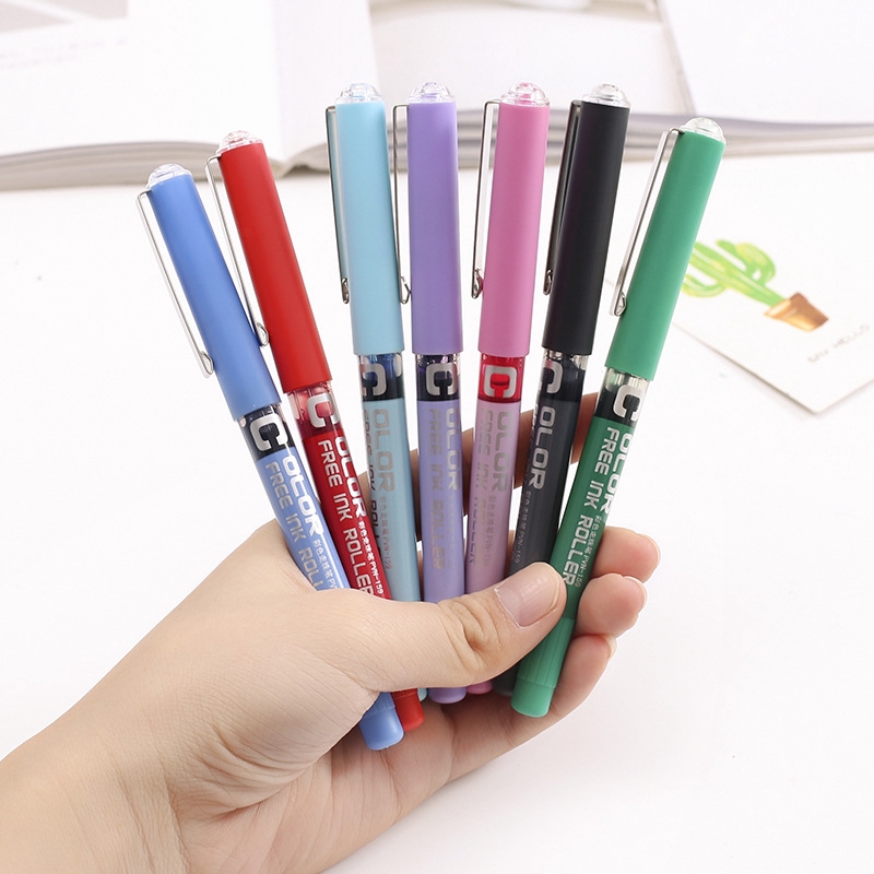 1pcs Straight liquid ballpoint pen color pen gel pen learning office ...