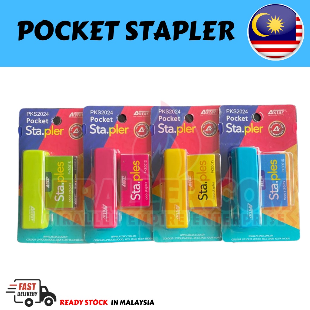 ASTAR POCKET STAPLER SLIM COMPACT STAPLES PKS2024 (1PC) | Shopee Singapore