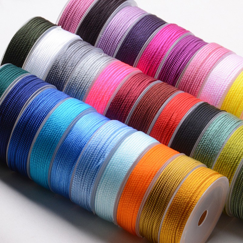 1.5mm 2mm 3mm Nylon String Satin Silk Braided Cord Binding Rope Strap ...