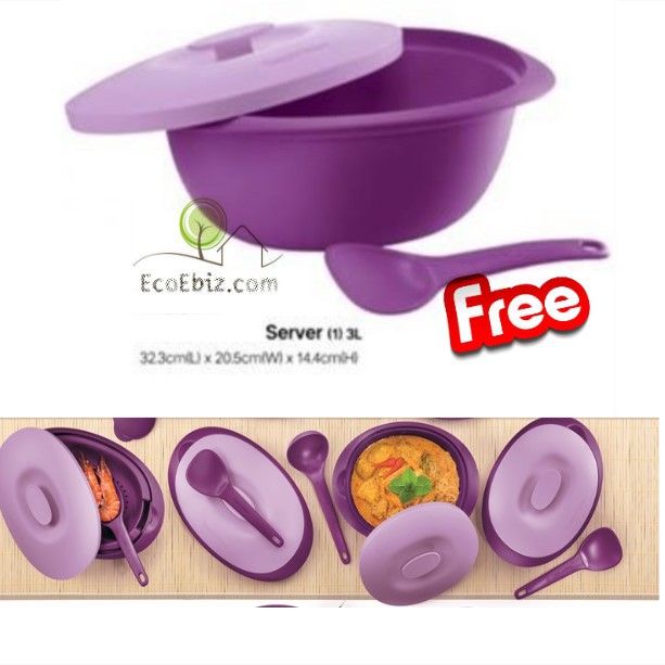 TUPPERWARE PURPLE Server 3L * FREE Scoop | Shopee Singapore