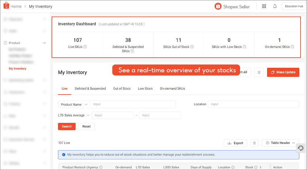 Monitoring and managing your stocks with My Inventory | Shopee PH ...