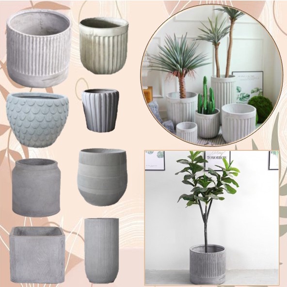 Plant Pot Cement Pot Large Big Textured Designer Style Flower Pot ...