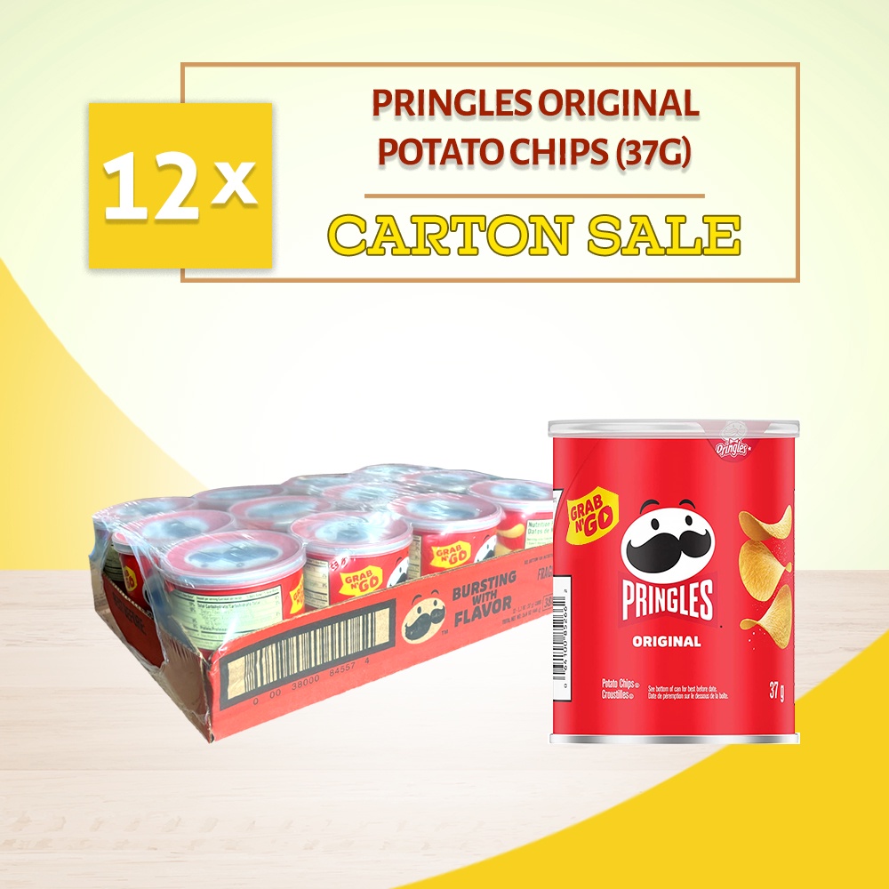 [Bundle of 12] USA Pringles Potato Crisp Chips Original 37g | Shopee ...