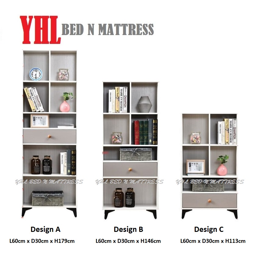 YHL Kings Open Bookcase With Drawer / Display Cabinet / Hall Cabinet ...