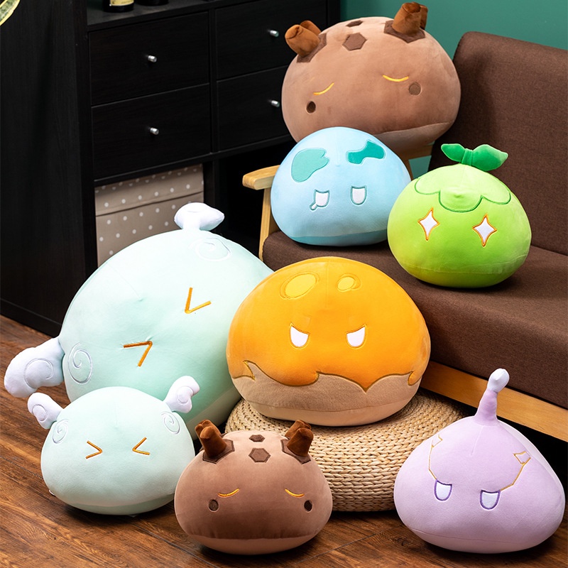 Soft Cute Genshin Impact Slime Plush Toy Anemo Hydro Geo Slime Plushies ...