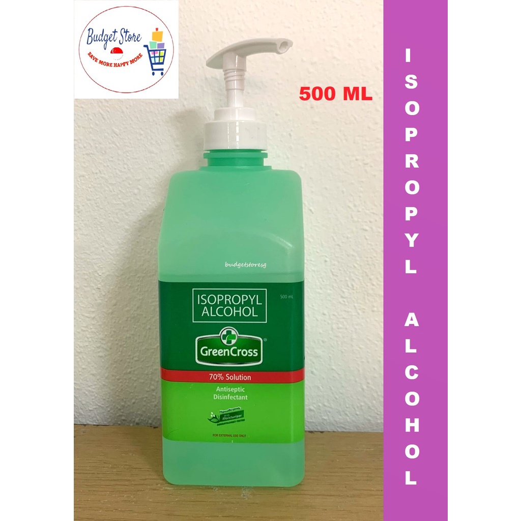 Green Cross Isopropyl Alcohol 70% Solution with moisturizer - 500 ml (PUMP BOTTLE) | Shopee ...