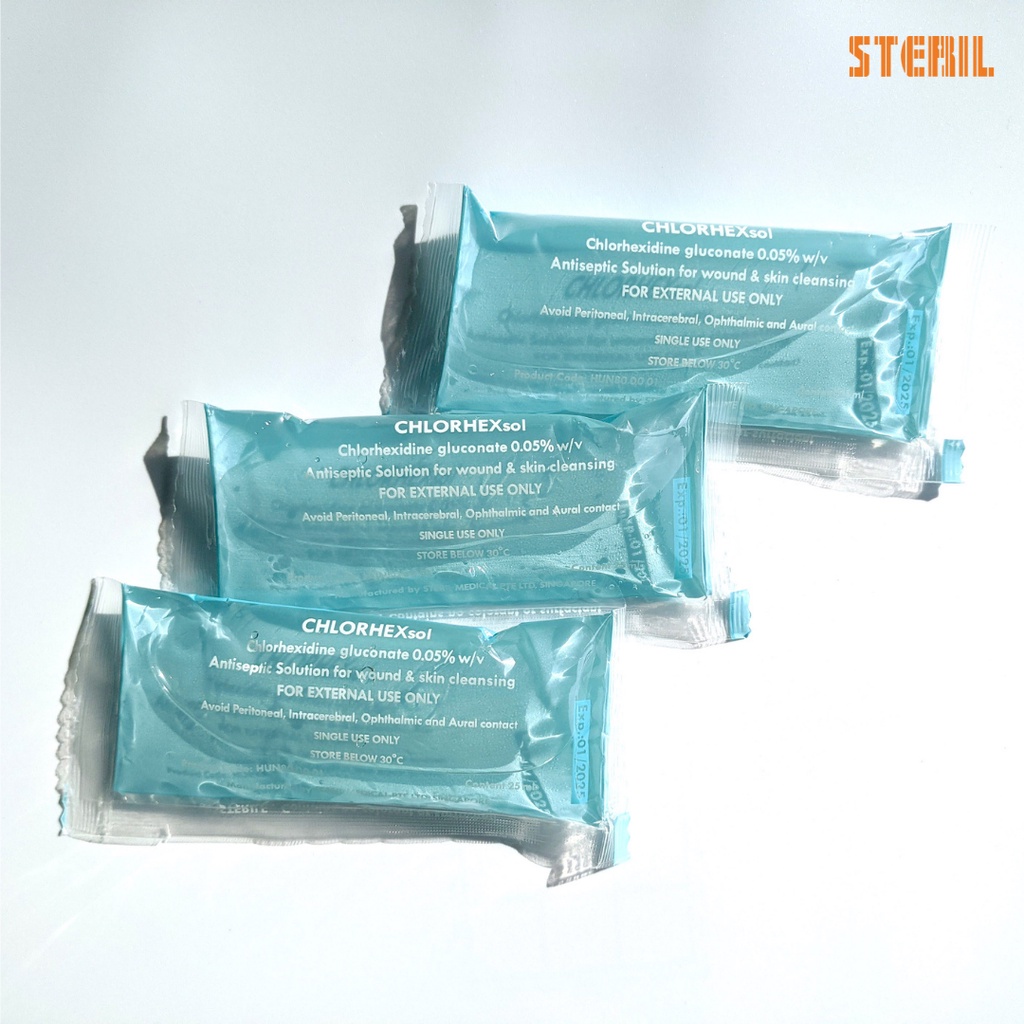 Steril Medical Chlorhexidine Solution Wound Wash 25ml Sachet, 30pkt/box ...