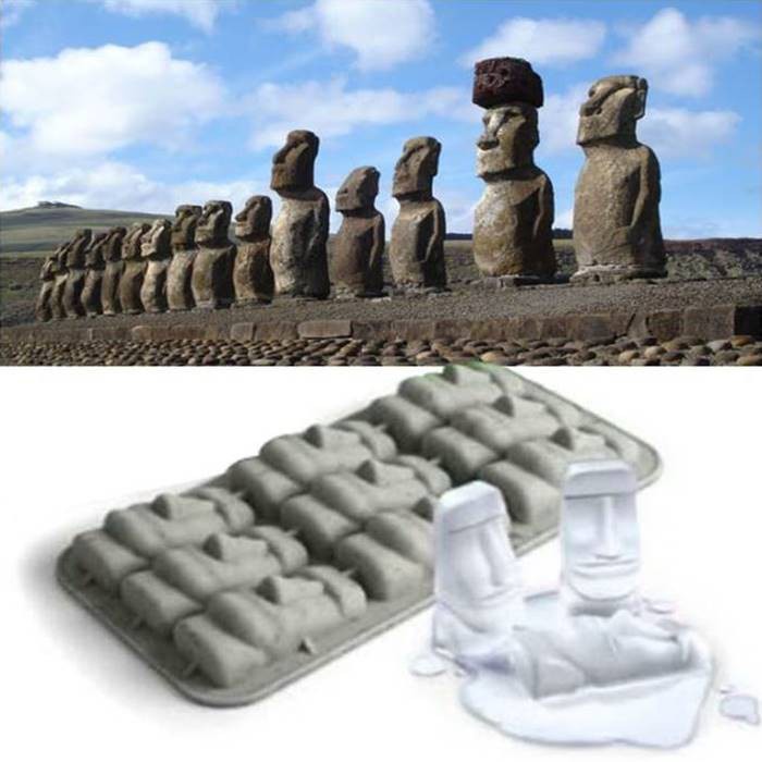 [Rainbow Party House] Easter Island Statue Ice Box Moai Shape Silicone ...