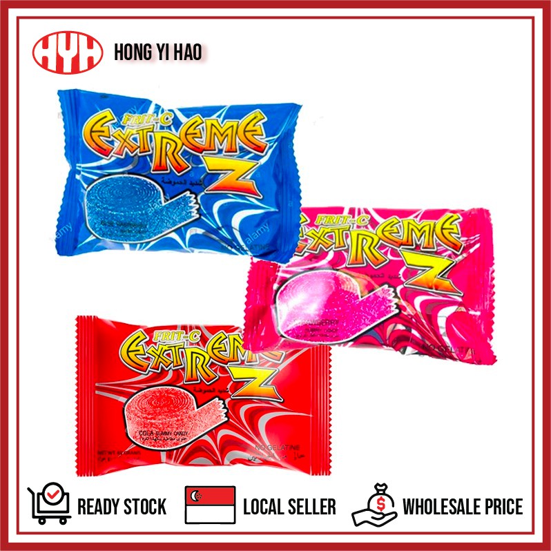 Frit-C Extreme Z Sour Gummy Strips (24x40g) | Shopee Singapore