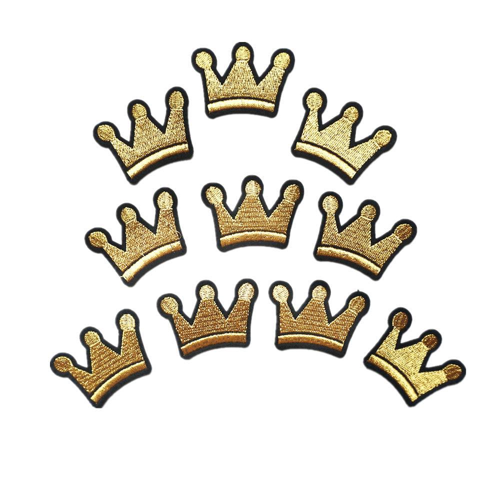 10 Gold Embroidery King Crown Patch Sew Iron On Patches Badges Bag ...