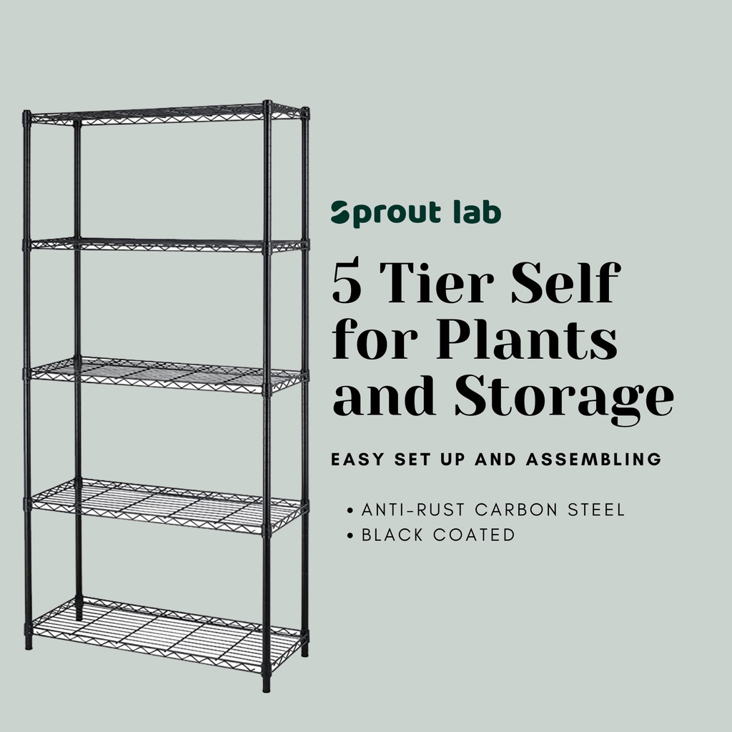 Sprout lab | 5 Tier Adjustable Storage Rack for hydroponics and growing ...