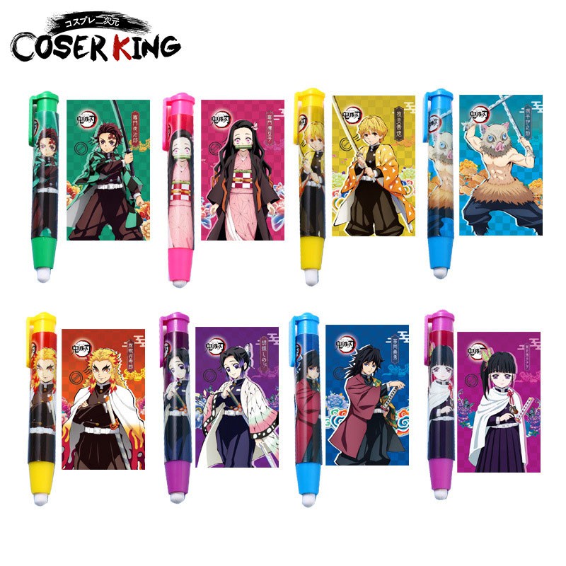 [COSER KING Store] Pen shape eraser Cartoon Anime Pattern Demon Slayer ...