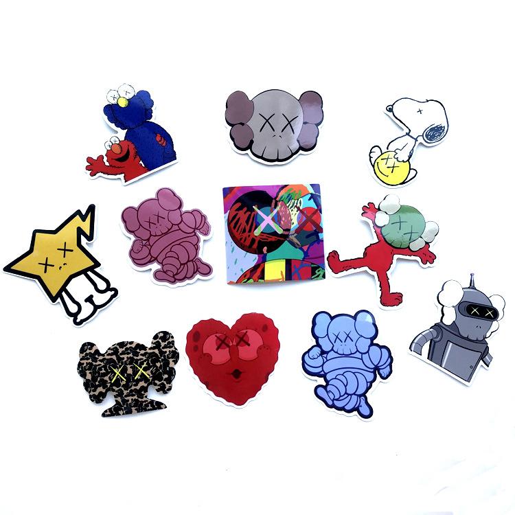 64 pcs Kaws Trendy Brand Waterproof Stickers for Luggage/Laptop/Phone ...