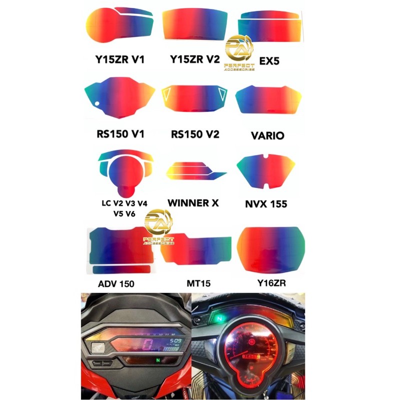 TINTED METER TITANIUM ADV SYMVF3I Y15ZR Y15V2 Y16ZR MT15 LC135NEW RSV1 V2 RSX EX5 VARIO150 ...