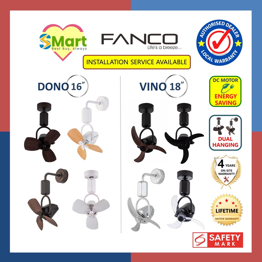 Fanco DONO VINO 16" 18" Corner Fan with Remote Control | Shopee Singapore