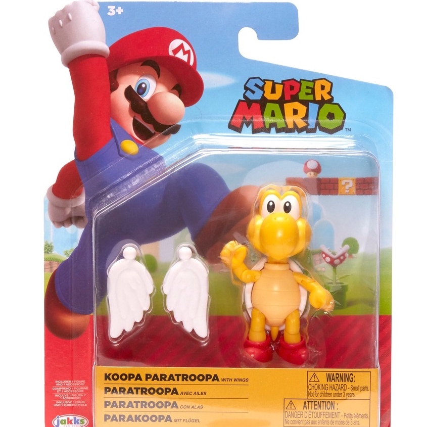 Super Mario 4 inch Koopa Paratroopa 2x Wings Accessory Articulated and Bendable Action Figure ...