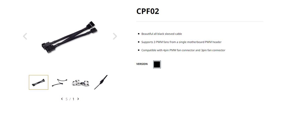 SilverStone Technology CPF02 PWM Fan Splitter One to Three In Black ...