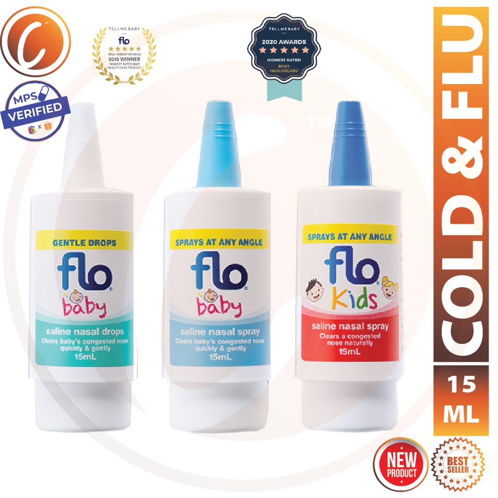 ENT TECHNOLOGIES Flo Baby Saline Nasal Drops/Spray 15ML | Shopee Singapore